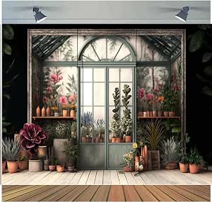 Amazon.com : 5x3 Feet Spring Glass Greenhouse Floral Nature Landscape ...