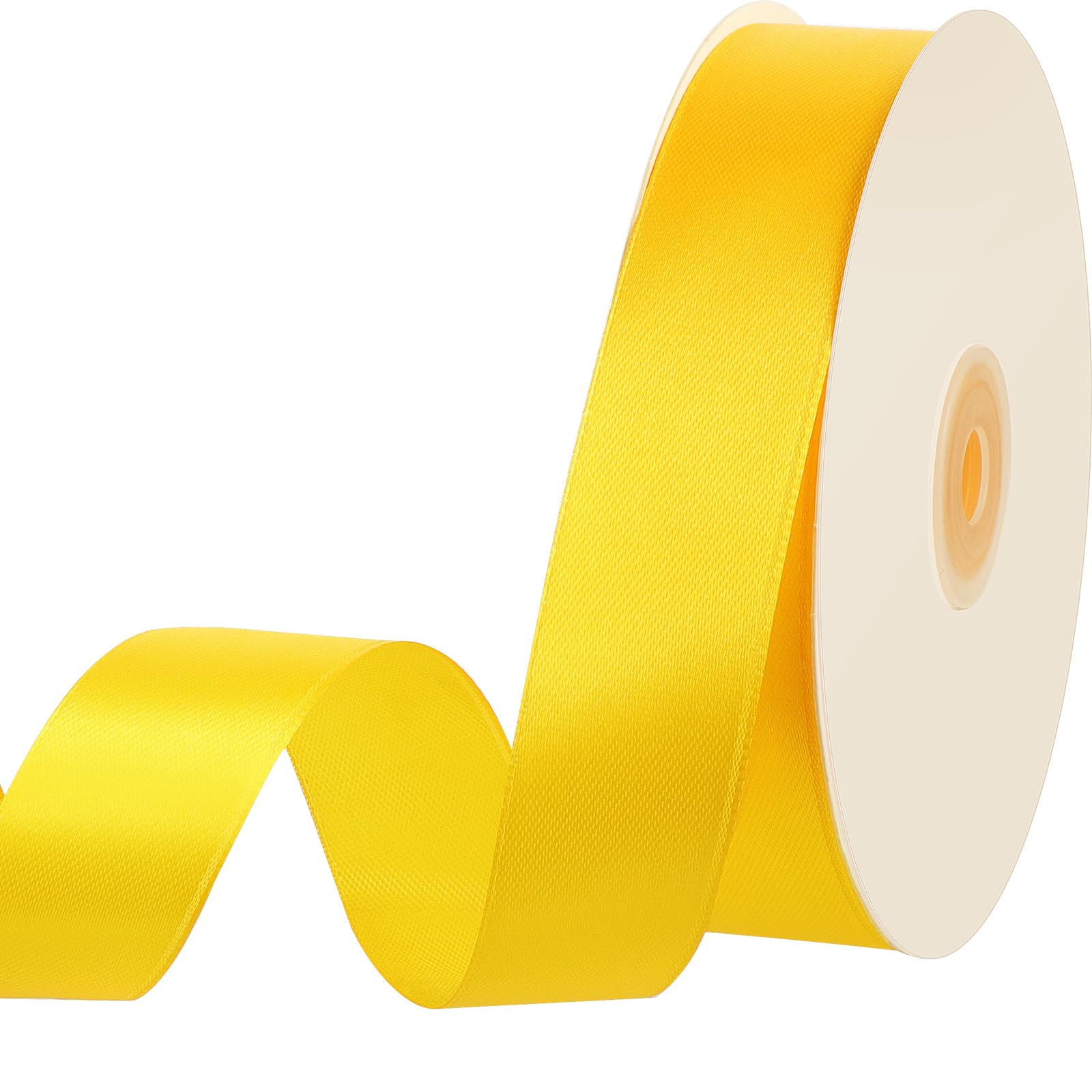 Amazon.com: woric 50 Yards 1 Inch Yellow Satin Ribbon Yellow Ribbon ...