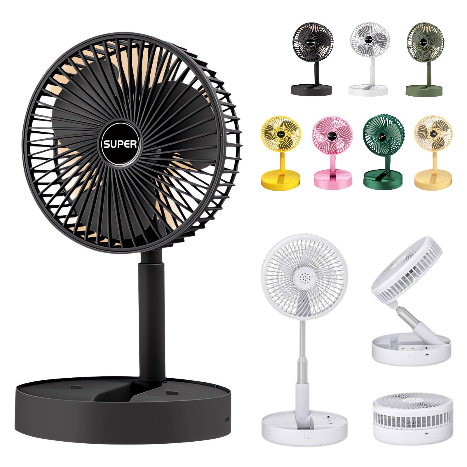 Amazon.com: Telescopic Folding Fan - 2024 New Portable USB Rechargeable ...