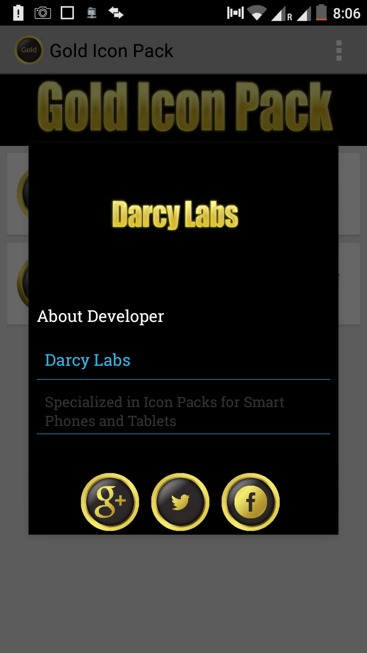 Apex/Nova/Holo/ADW Gold Icon Pack - App on Amazon Appstore