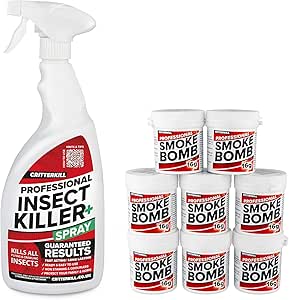 CritterKill 1L Professional Insect Killer Spray + 8 x 16g PRO Smoke ...