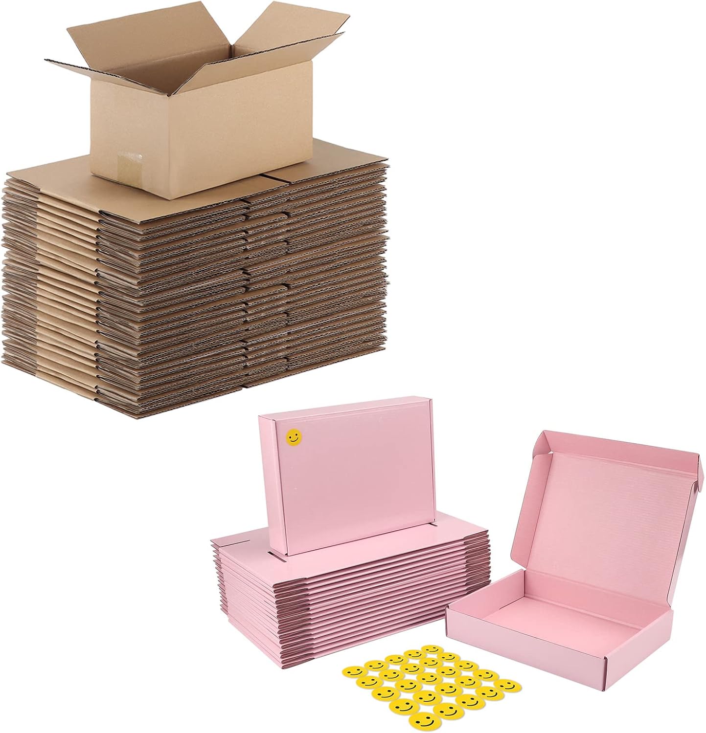 Amazon.com: 25 Packs 7x5x4 Shipping Boxes Bundle with 25 Packs 11x8x2 ...