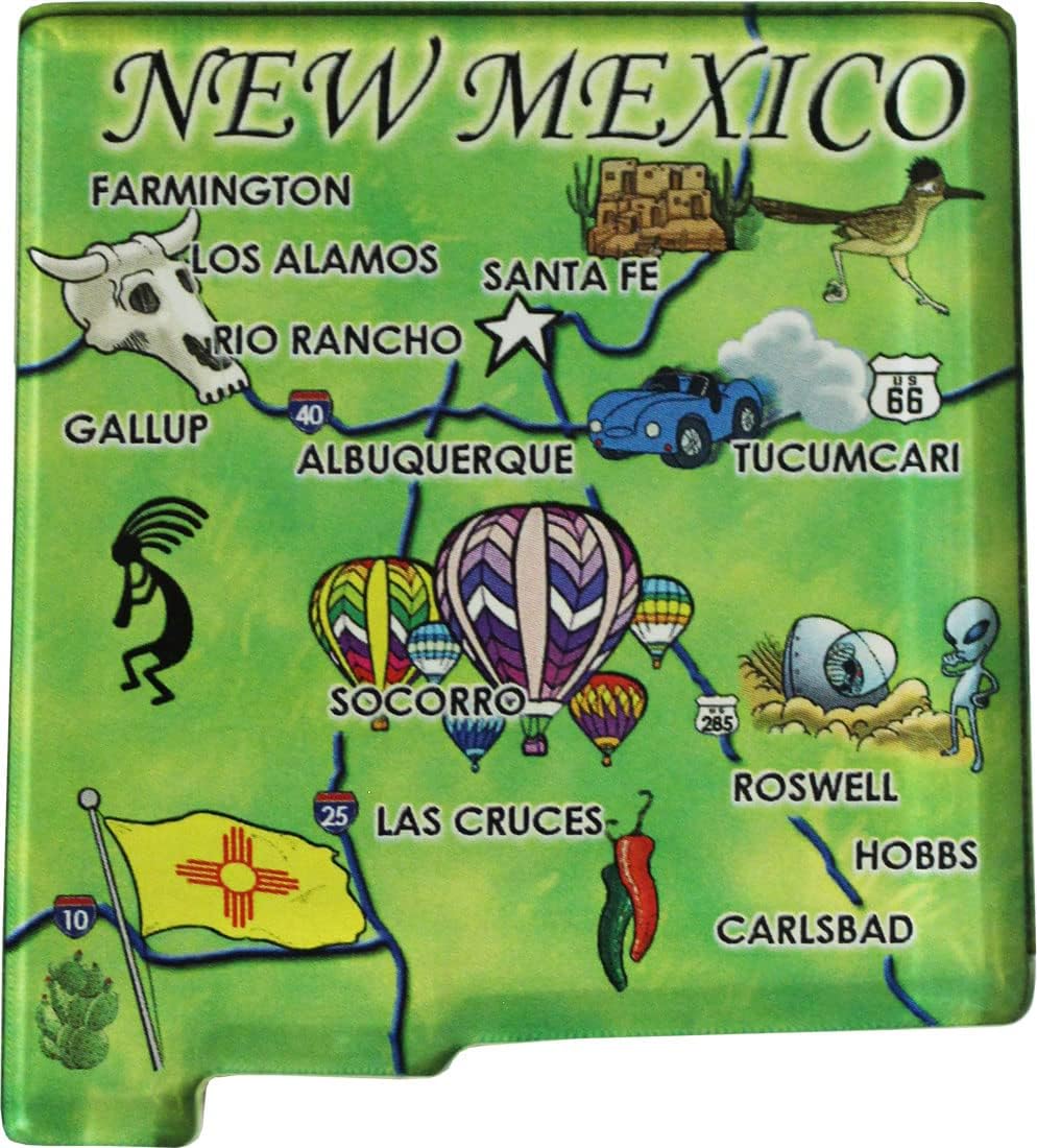 Amazon.com: New Mexico - Acrylic State Map Refrigerator Magnet : Home ...