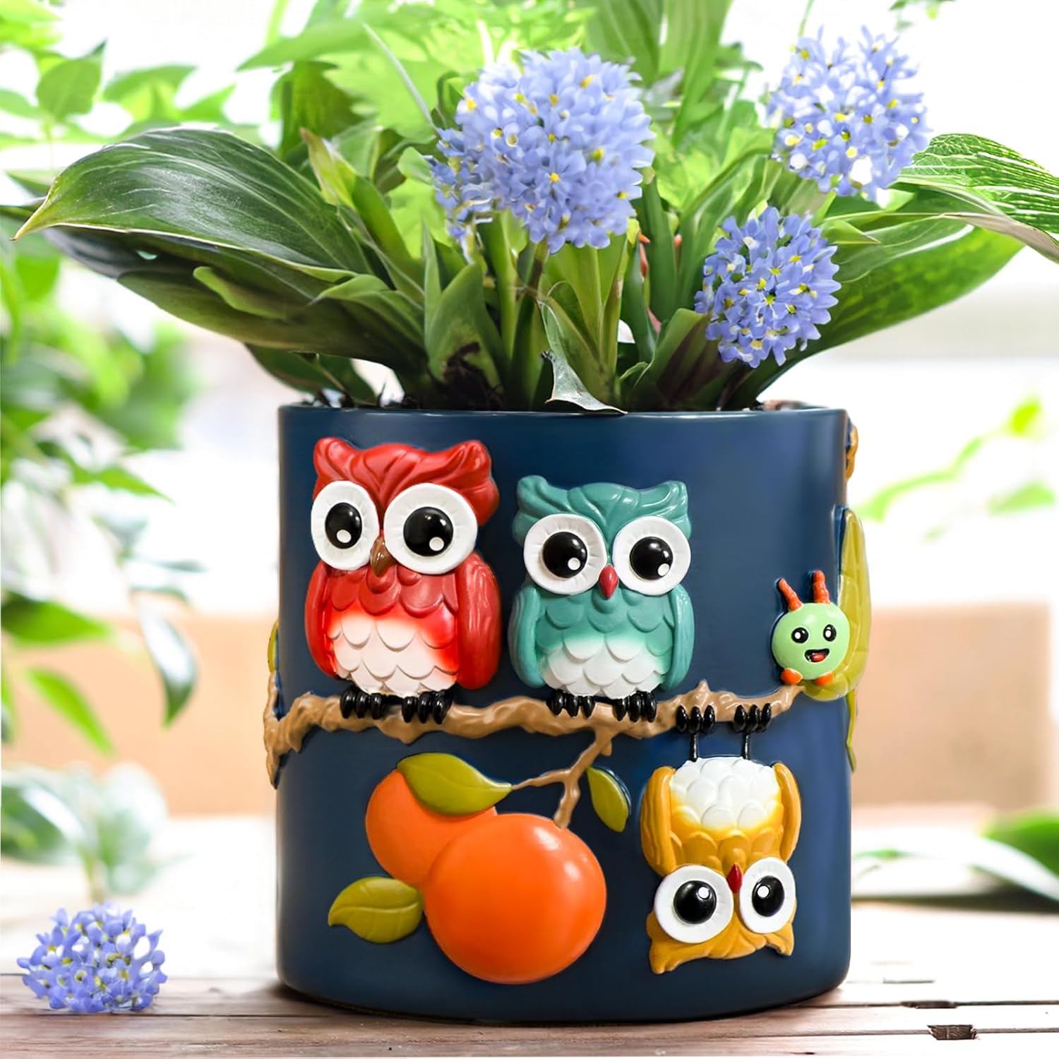 Amazon.com : GUGUGO Cute Owl Plant Pots, Unique Colorful Animal ...