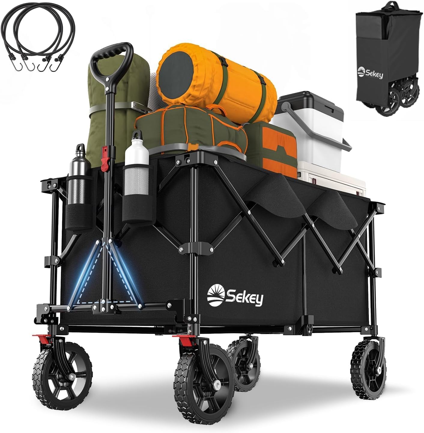 Sekey 200L Folding Festival Trolley with All-Terrain Wheels and Brake ...