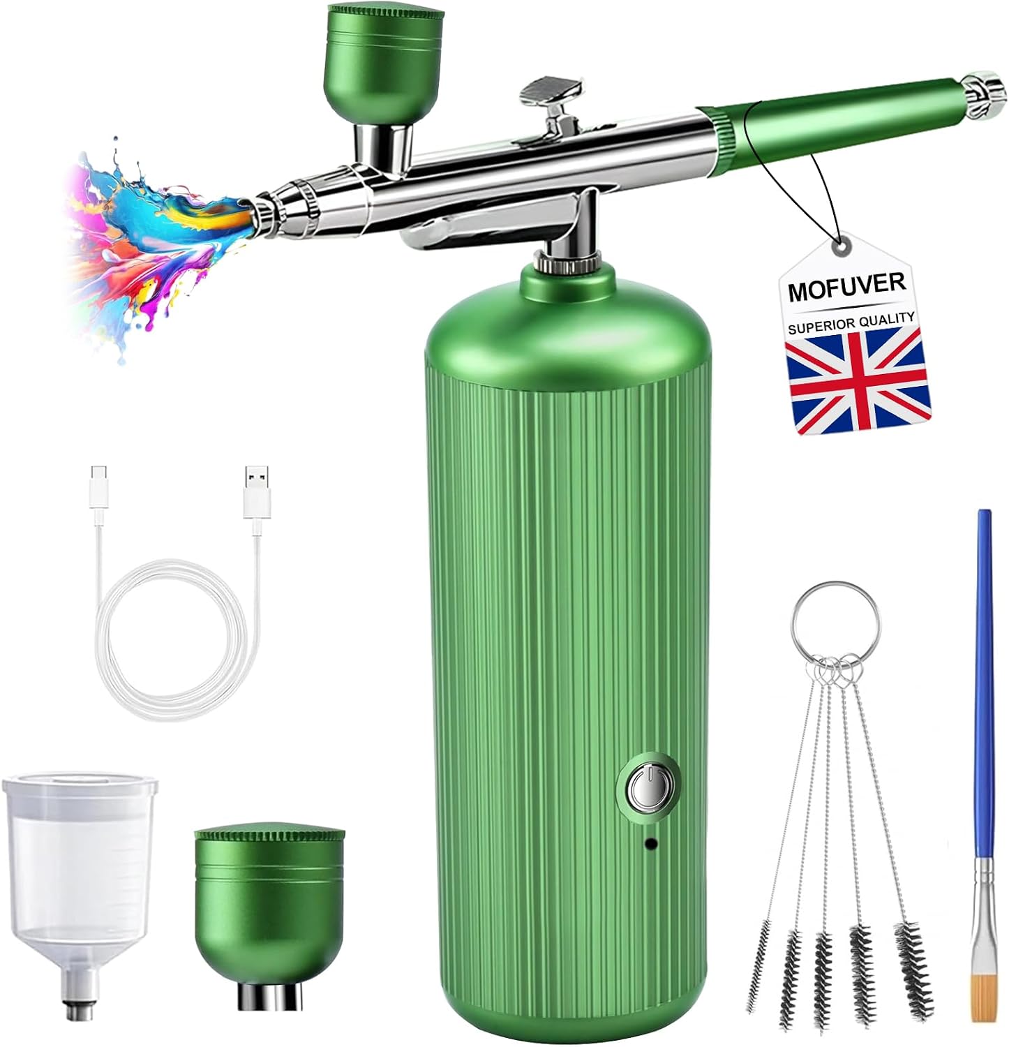 Airbrush Kit with Compressor, 48psi Rechargeable Cordless Non-Clogging ...