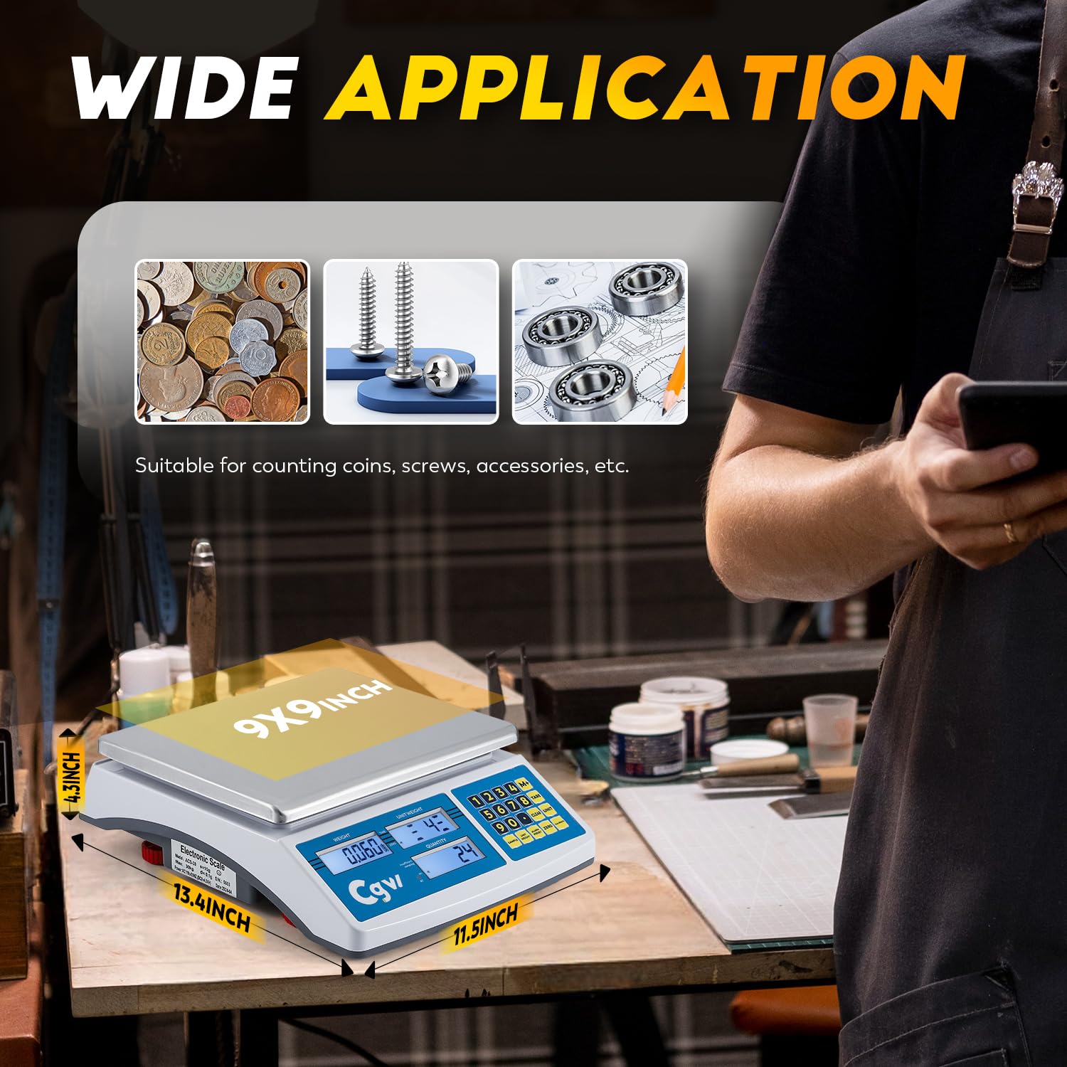 Snapklik.com : CGOLDENWALL Industrial Counting Scale Lb/g/kg Digital ...