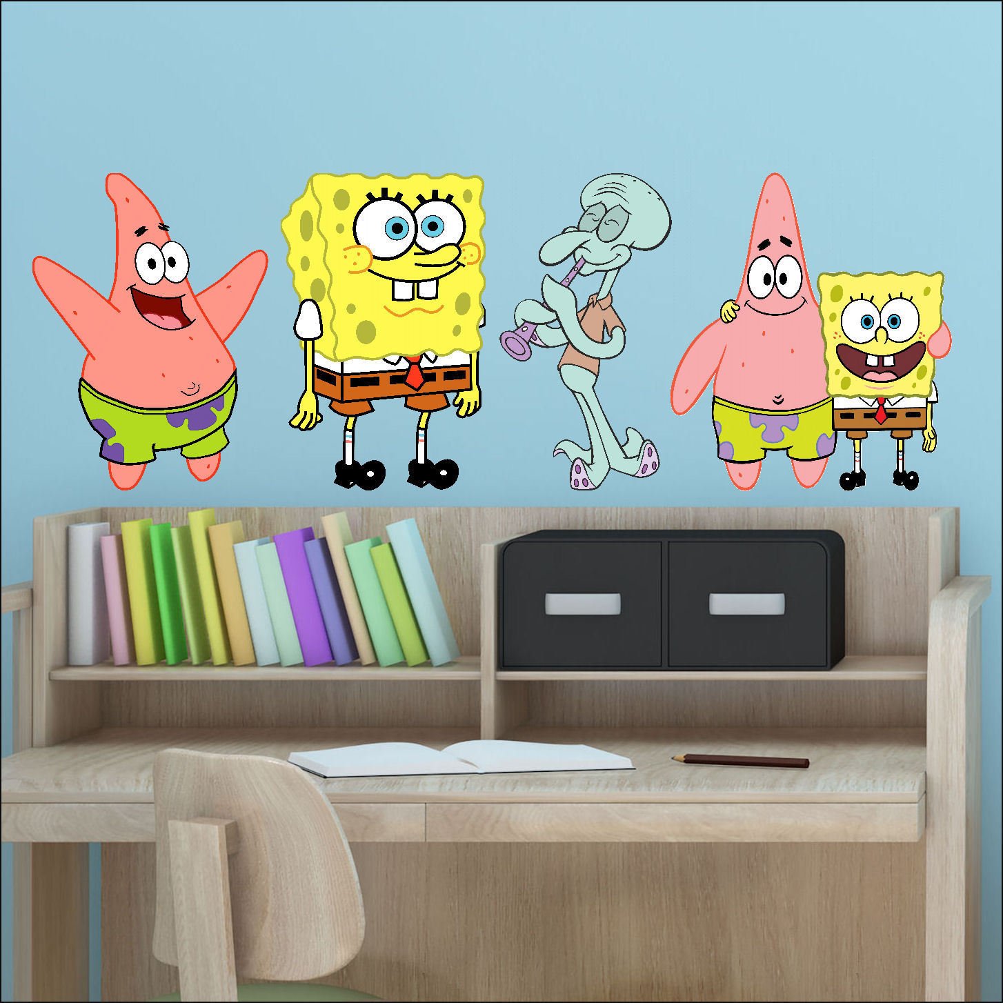 Bespoke Graphics 4 X Spongebob Patrick Squidward Colour Wall Stickers ...