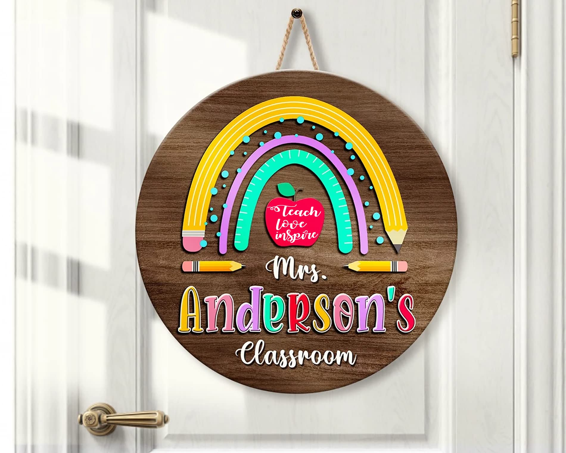 Nazenti Teacher Appreciation Gift Personalized Teacher Door Sign ...