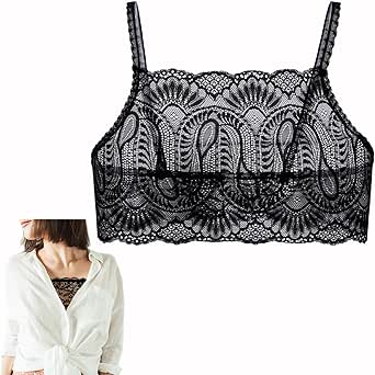 SZMUHLNY Lace Camisole Tops for Women Modesty Panel Cleavage Cover Mock ...