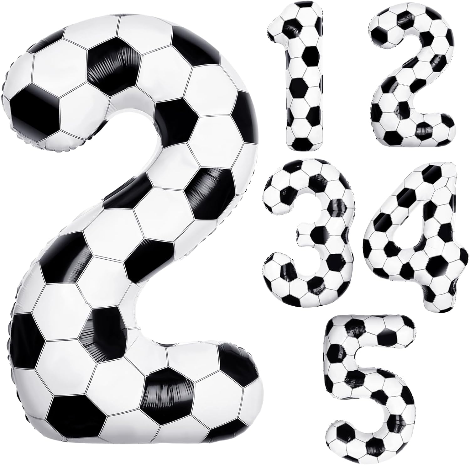 Amazon.com: Lunmon Soccer Number 2 Balloons 40 Inch Soccer Foil Number ...