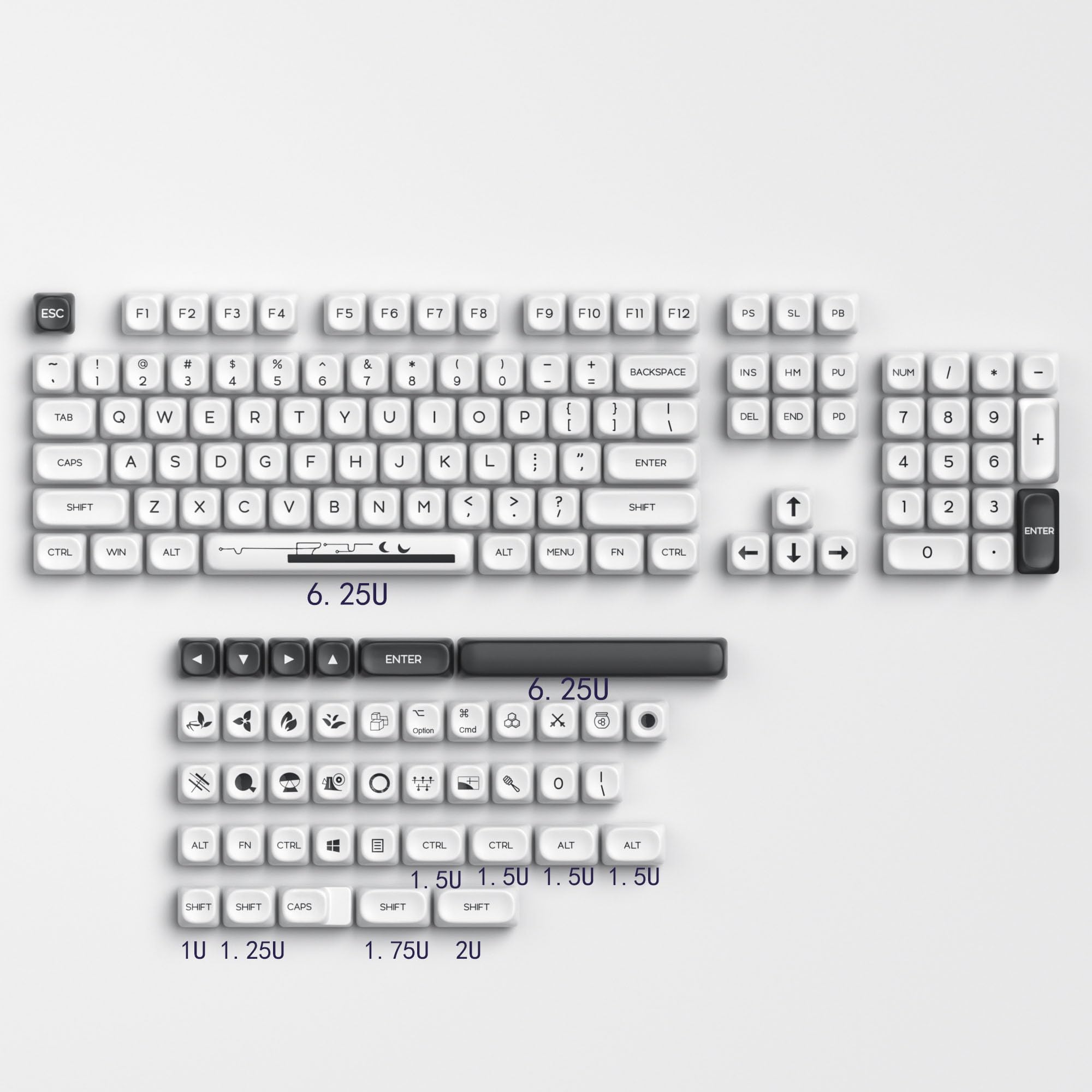 Snapklik.com : Mosptnspg 145 PBT Custom Cartoon Keycaps, MOA Profile ...