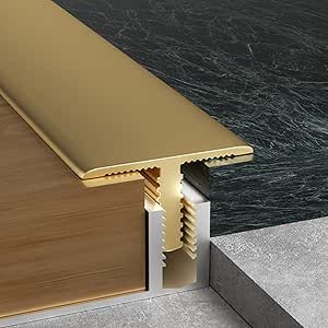 Amazon.com: Brass Transition Strip for Wood to Tile, T-moding Flooring ...