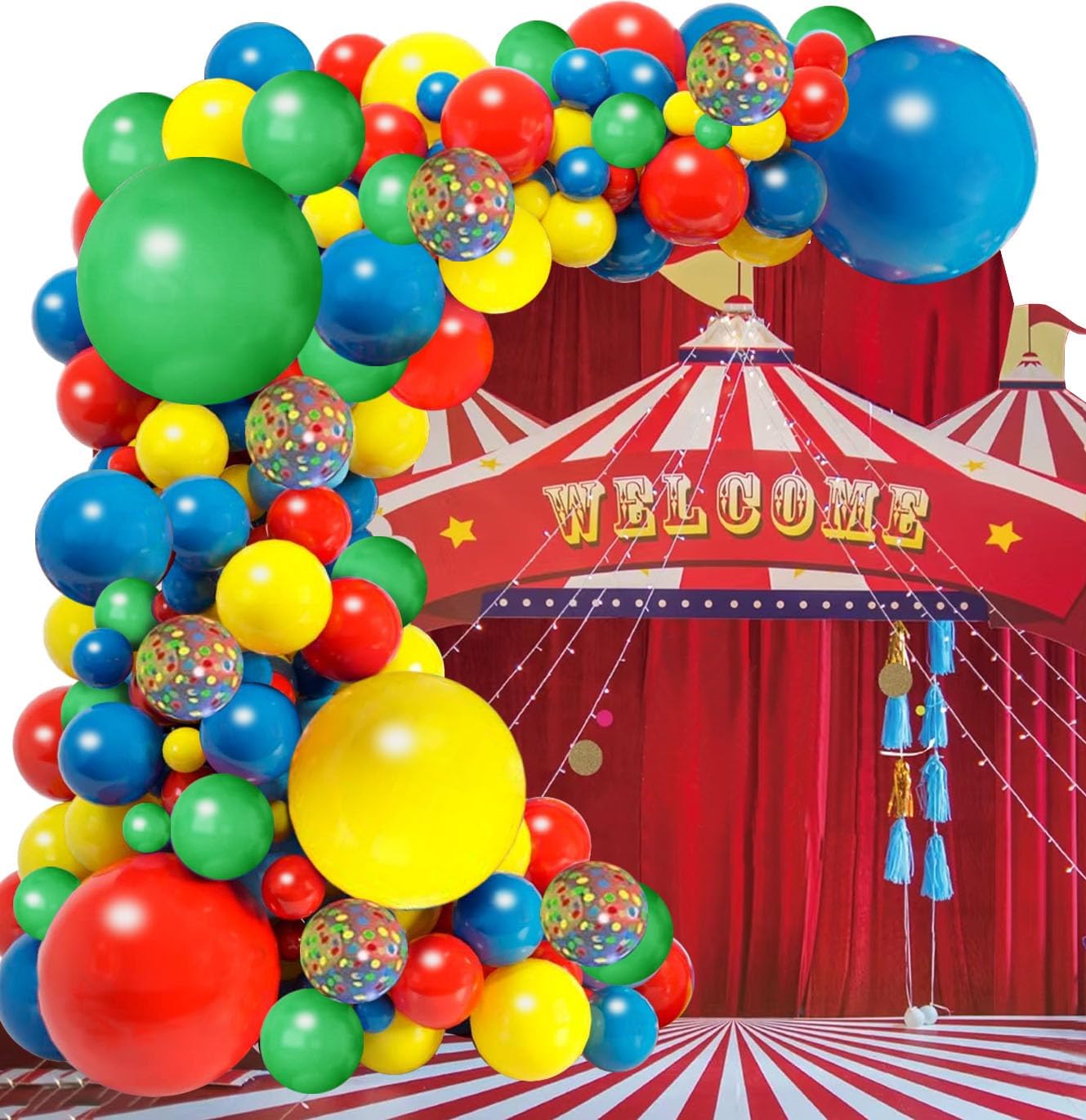 Amazon.com: Carnival Circus Balloons Arch Garland Kit, different sizes ...