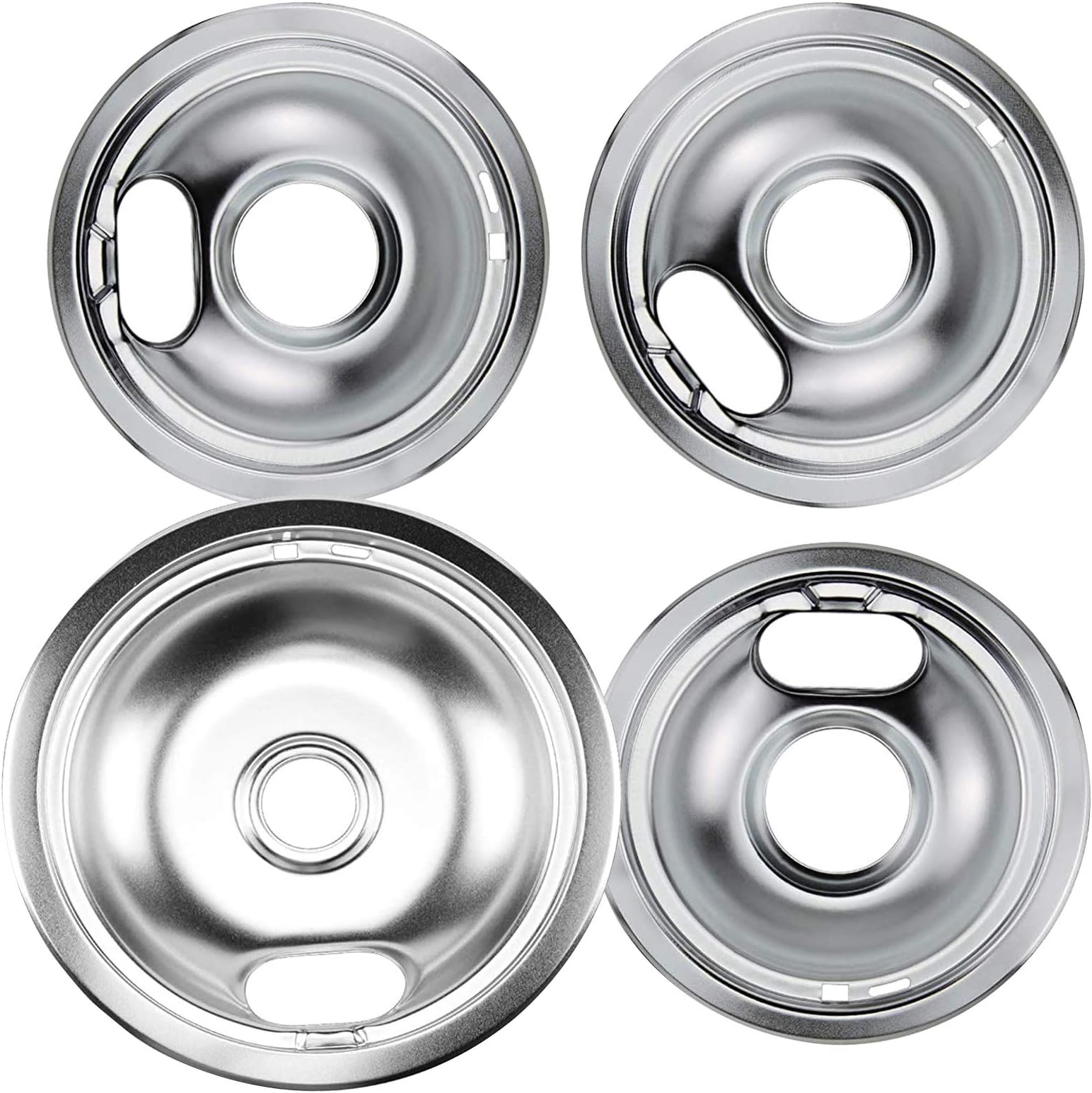 Amazon.com: Range Kleen 10124XZ Chrome Style A Drip Pans Sets of 4, 3 6 ...