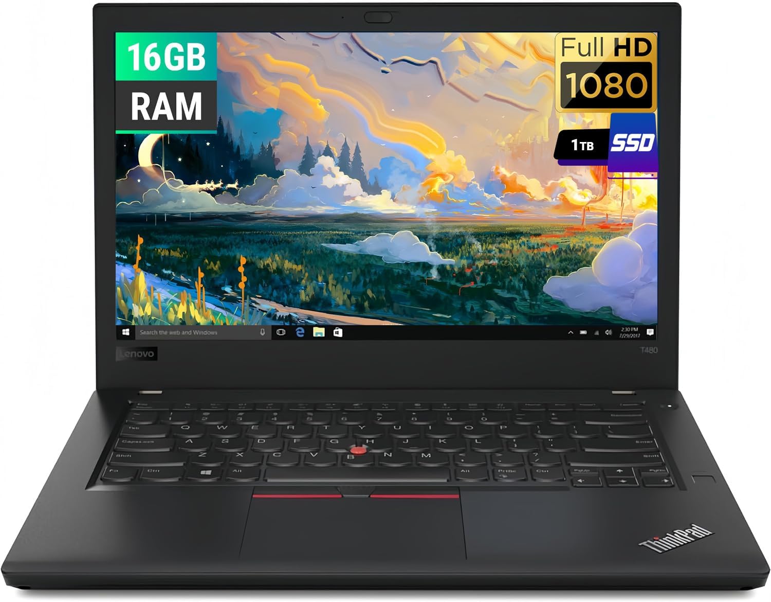 Lenovo ThinkPad T480 Business Laptop, 14" FHD (1920 x 1080), Intel i7-8550U 1.8GHz hasta 4.0GHz ...