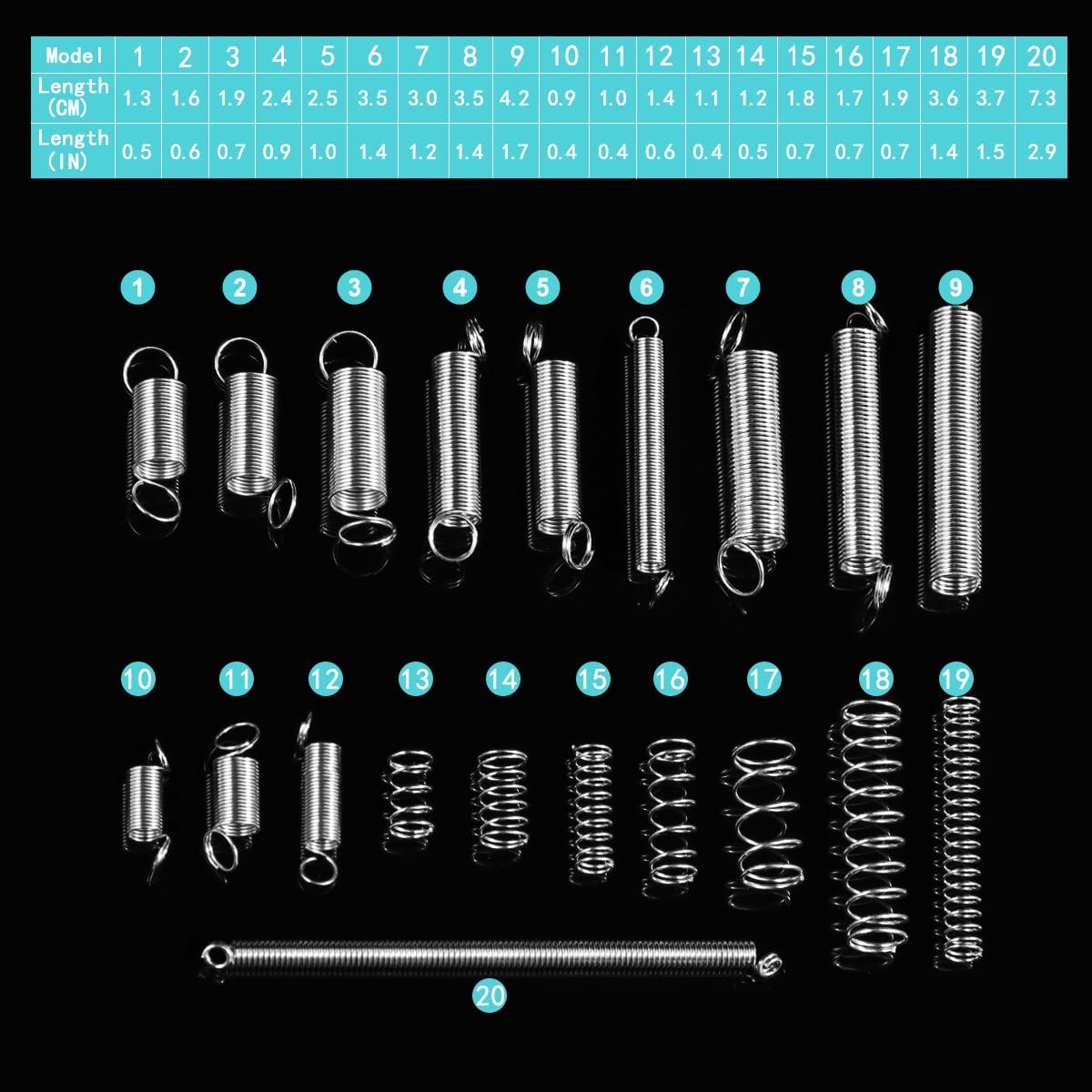 Ounona 200 pieces assorted galvanised spring set, – BigaMart