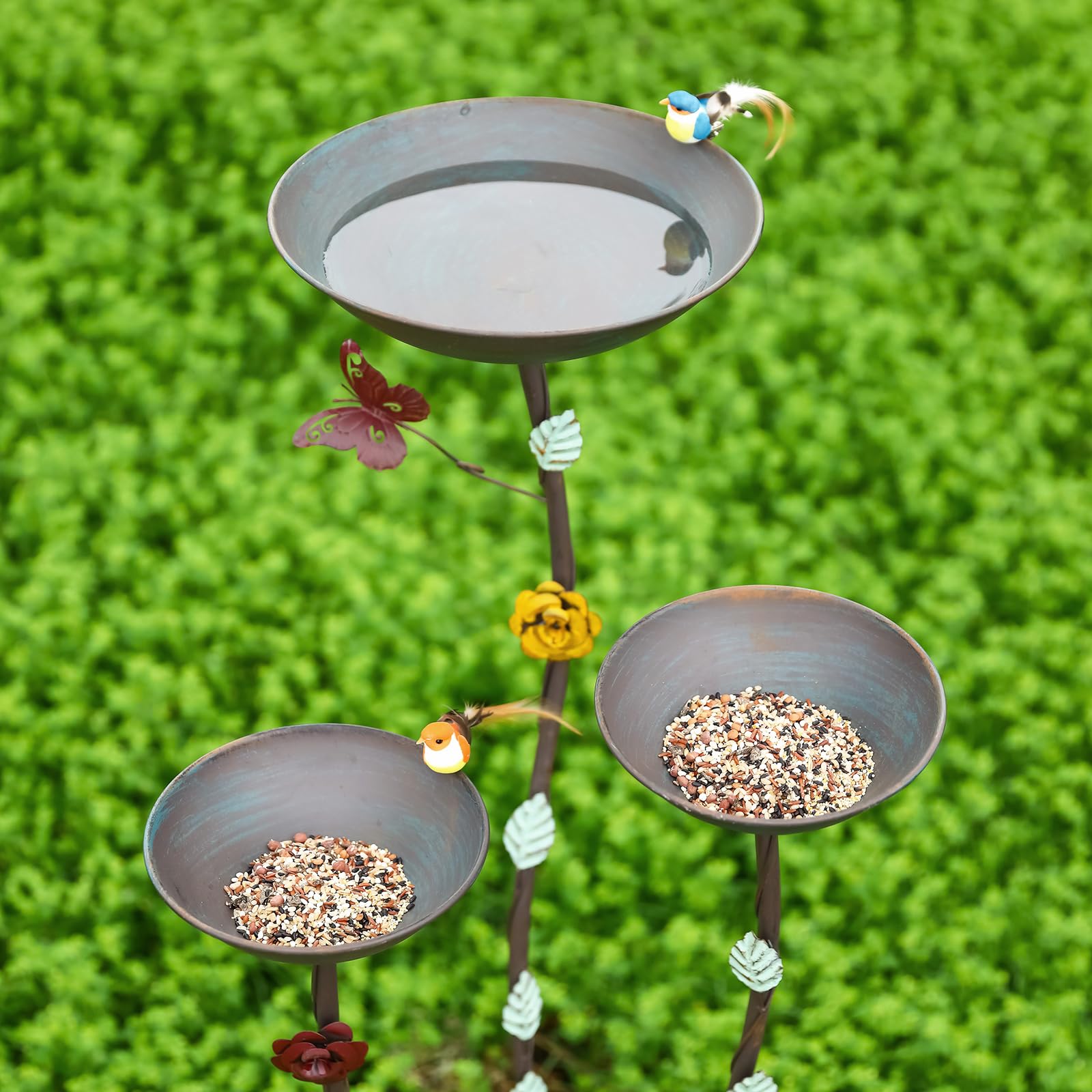 Snapklik.com : Metal Bird Baths For Outdoors, Heavy Duty Garden Birdbaths