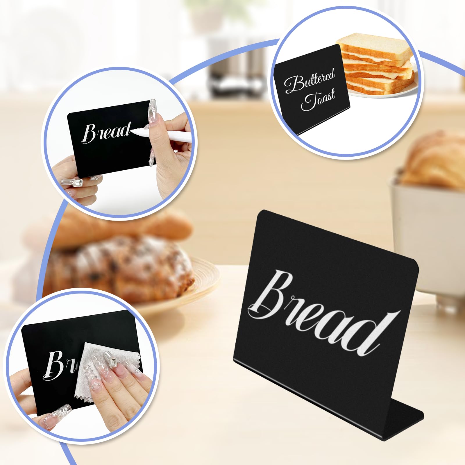 Snapklik.com : 15 Pcs 4"x3" Mini Chalkboard Signs-Small Food Labels ...