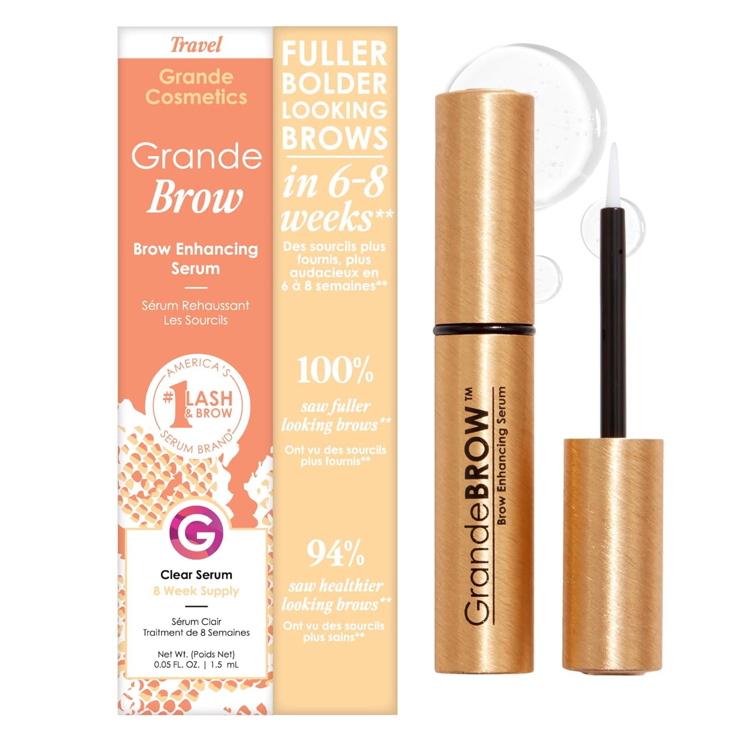 Amazon.com: Grande Cosmetics GrandeBROW Suero para mejorar las cejas ...