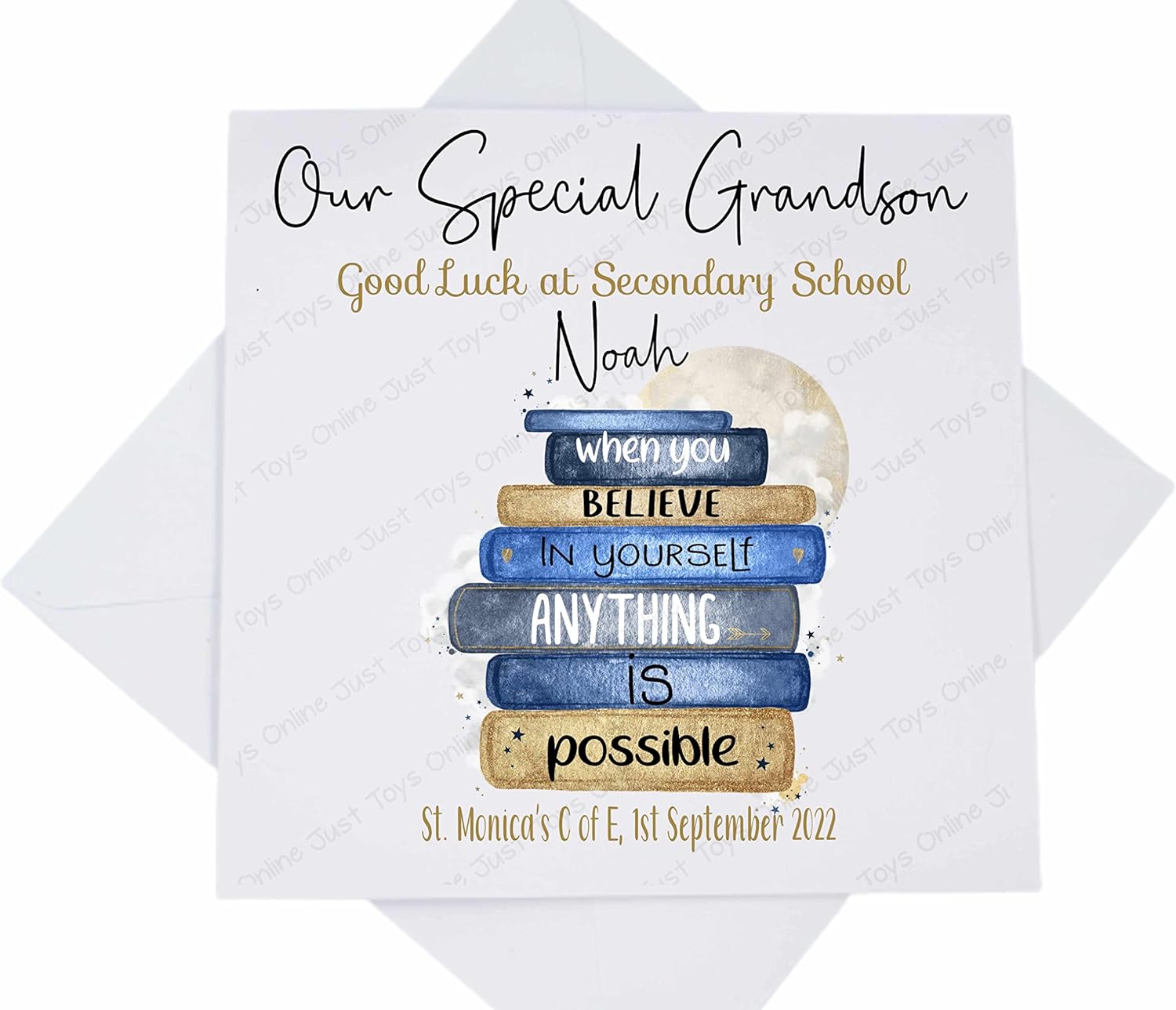 Personalised Custom Good Luck Starting School Card, Son Daughter ...