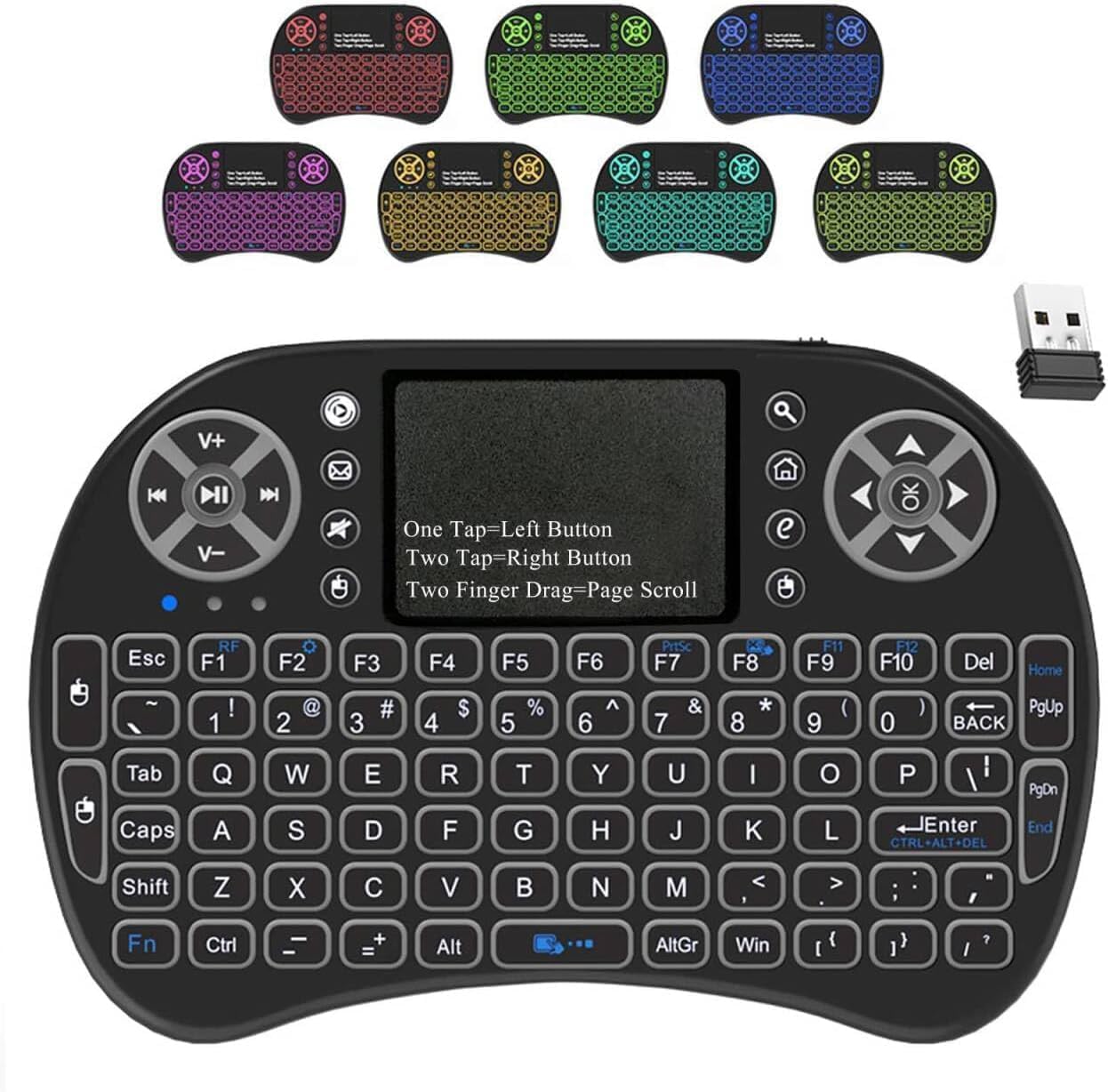 Amazon.com: IDEALROYAL Wireless Mini Keyboard with Touchpad Mouse, 7 ...