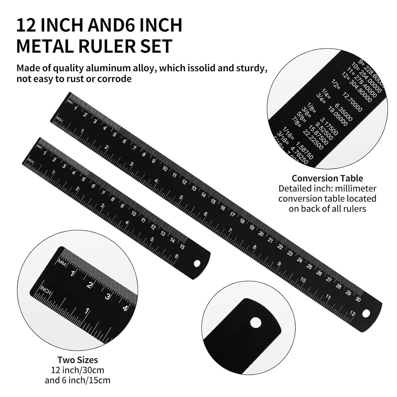Gukasxi 12″ Architectural Scale Ruler, Aluminum Architect Scale ...
