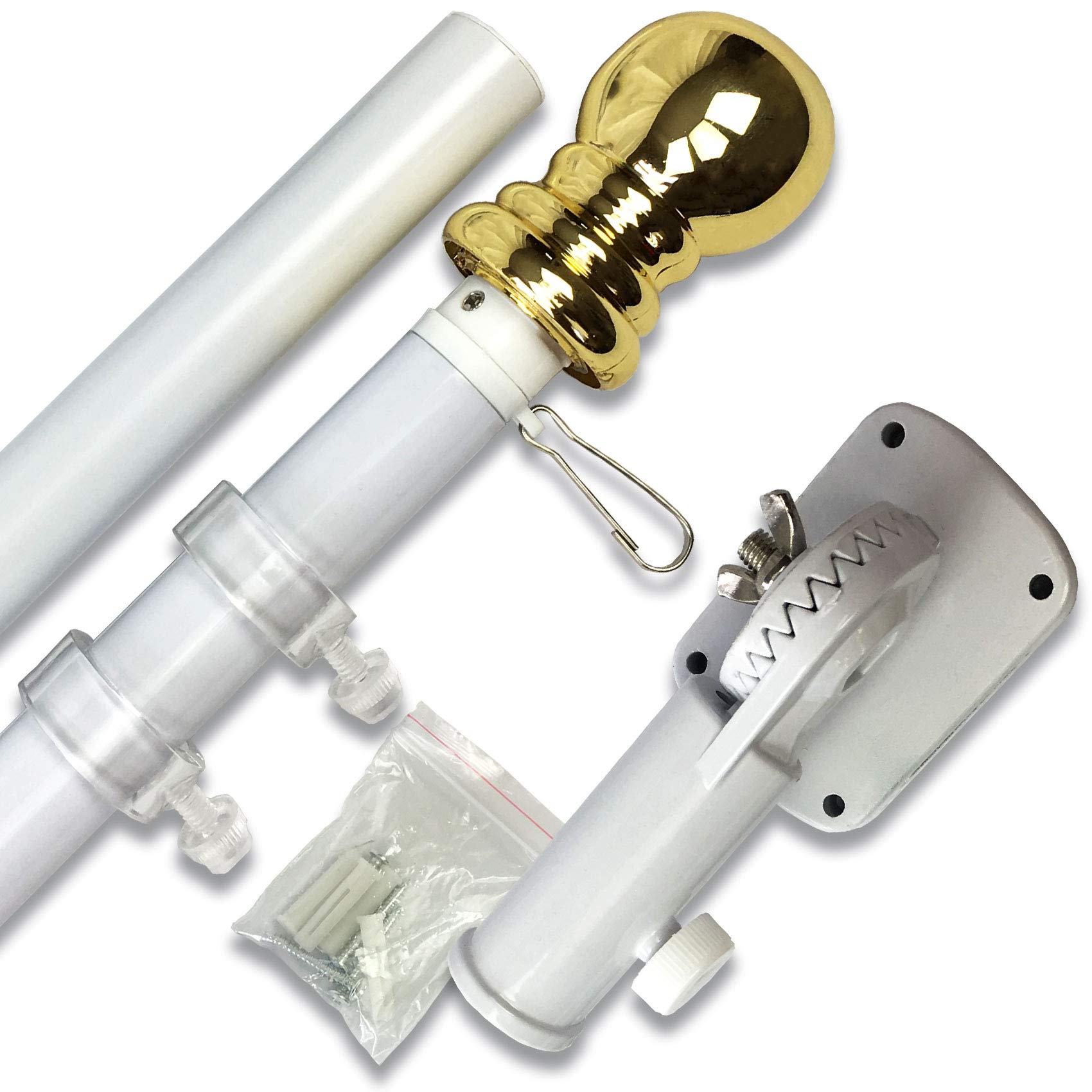 Amazon.com : Patriot™ Flag Pole and Freedom™ Bracket Kit - Vivid White ...