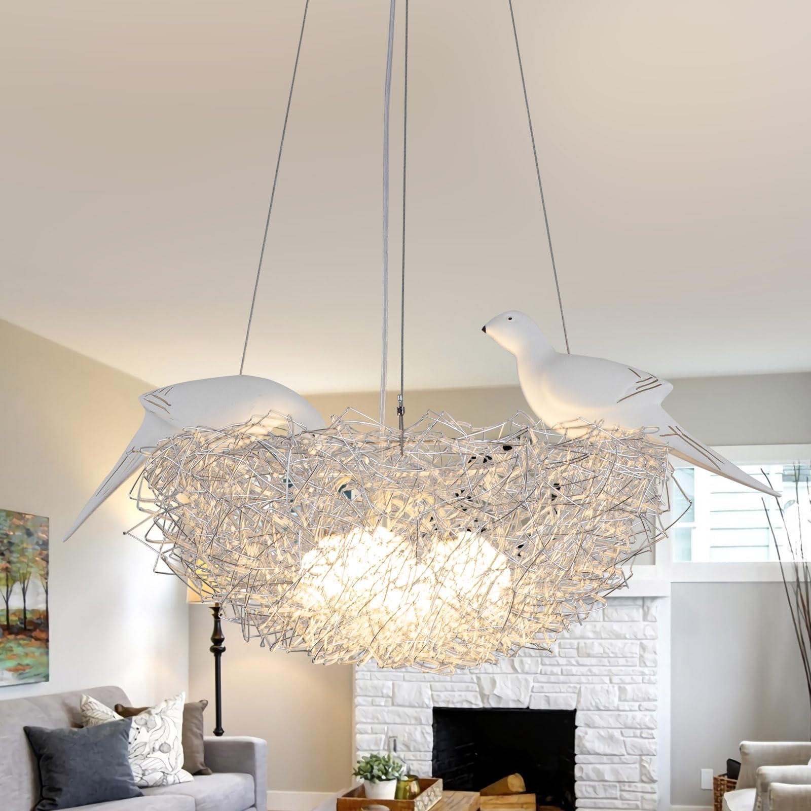 TBKOLY Lighting Round Pendant Light Modern Bird Pendant Lighting ...