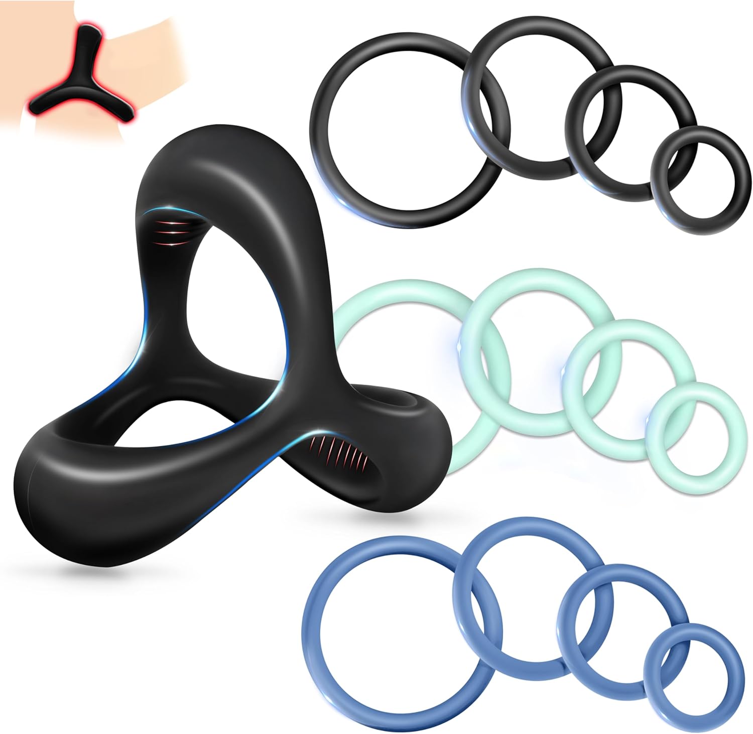 Amazon.com: Cock Rings Penis Ring 12 PCS Sex Toys for Men Erection, Longer Harder Stronger ...