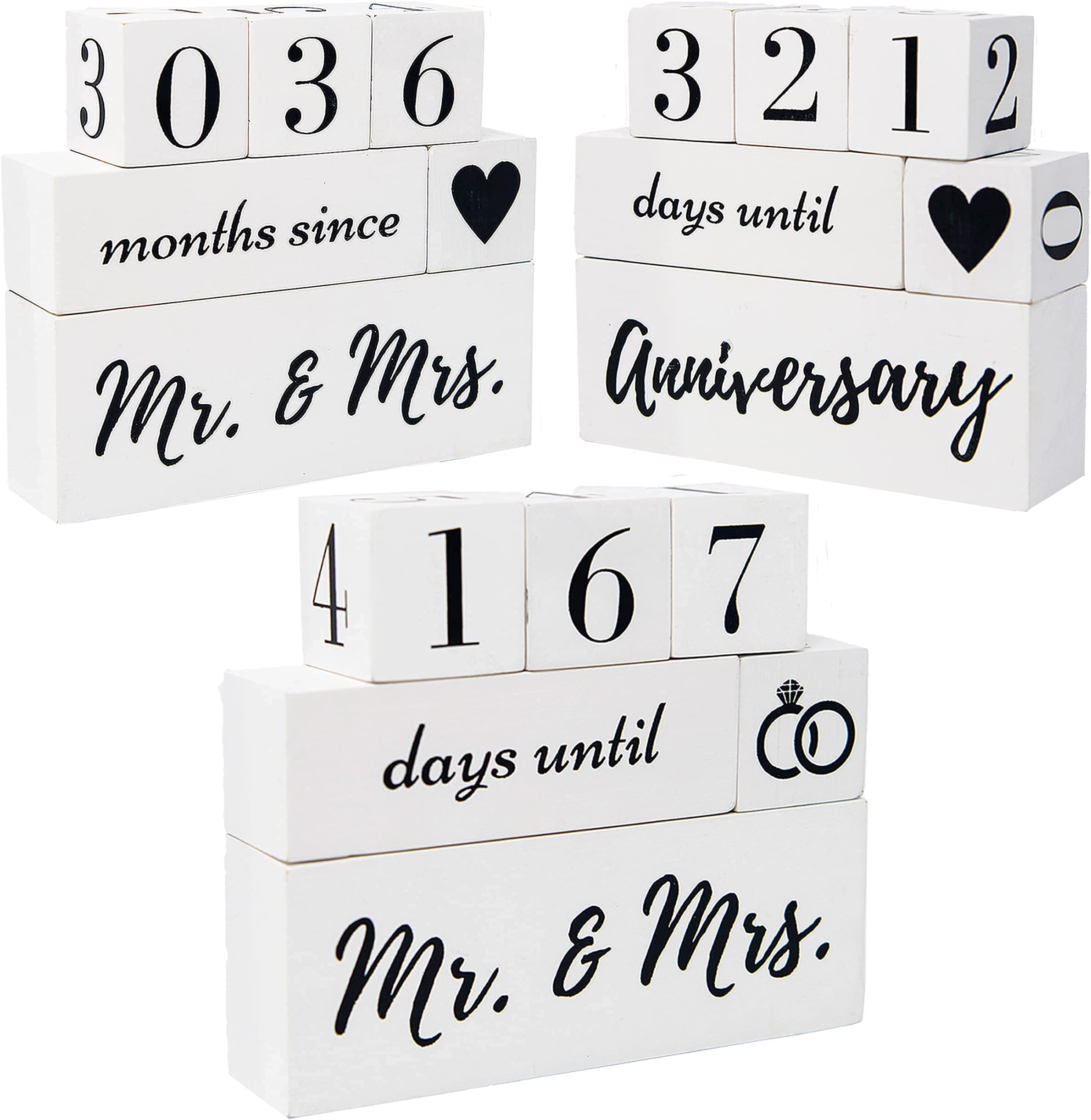 Amazon.com: Ganz ER49764 6 Piece Wooden Block Wedding Day Countdown ...
