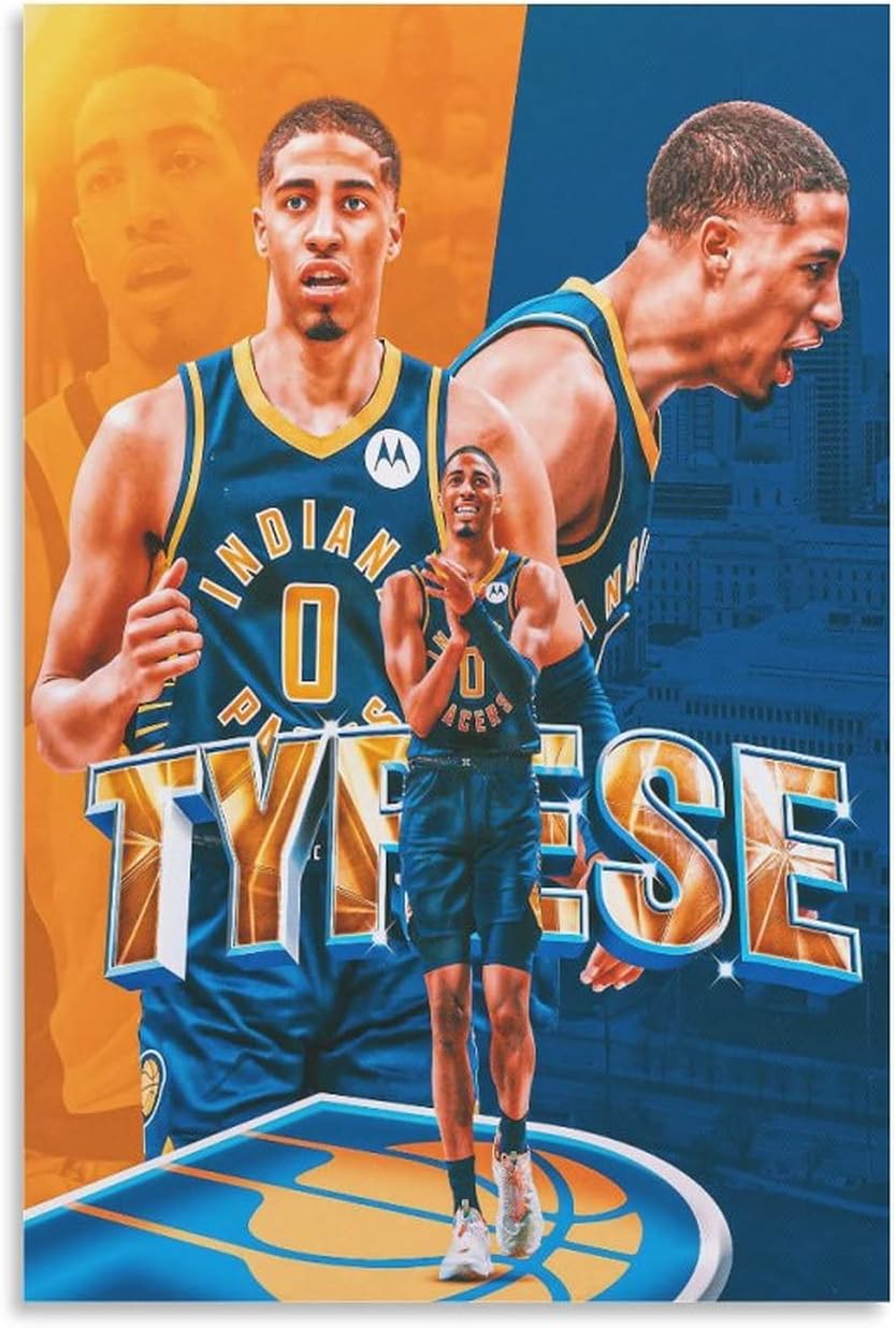 Amazon.com: Tyrese-Haliburton Poster 11 Wall Art Canvas Print Poster ...