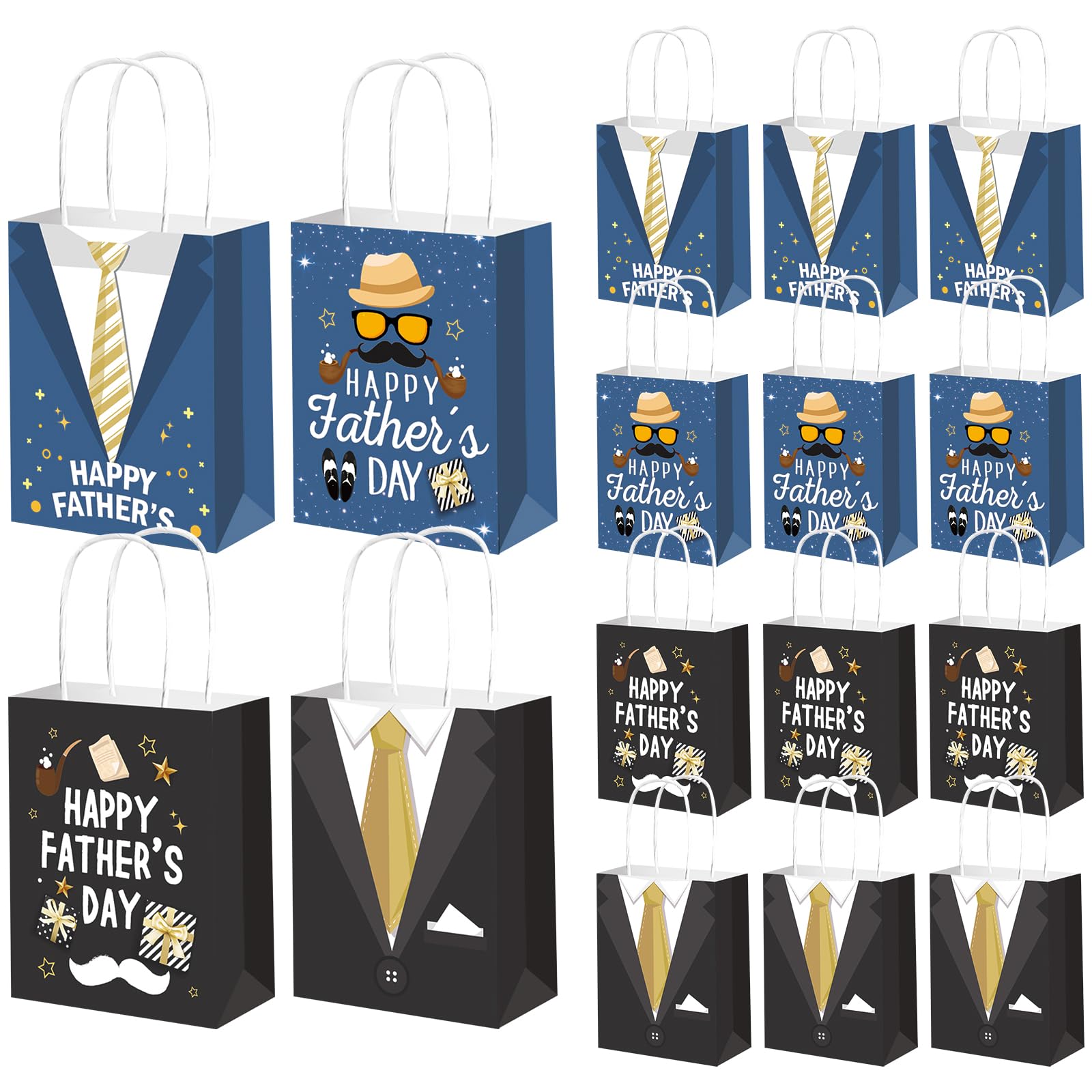 Amazon.com: DECEED 16pcs Fathers Day Gift Bag 6.3"×8.3" Happy Father's ...
