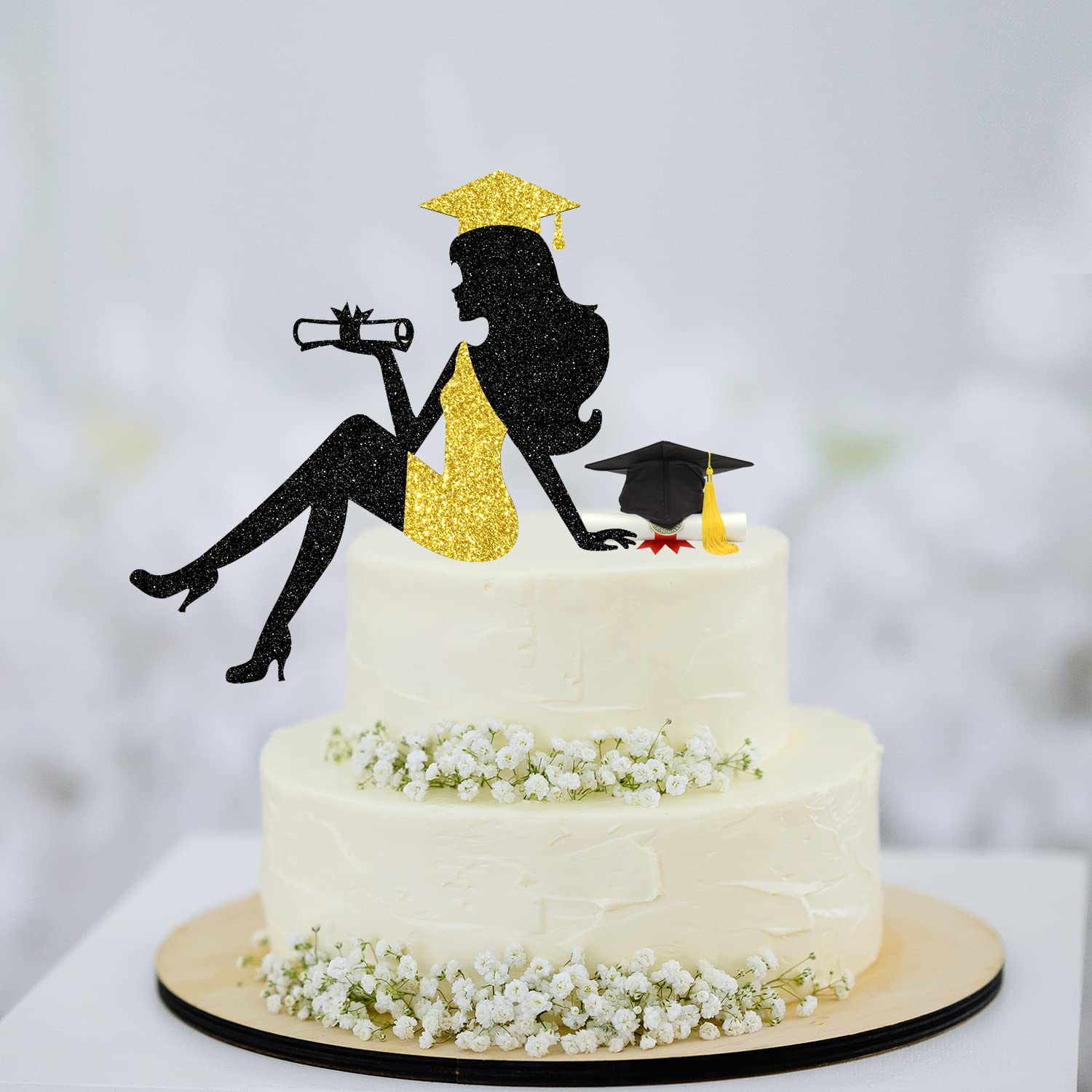 Graduation Girl Cake Topper Hstyle Graduation Cake Topper 2024 Black