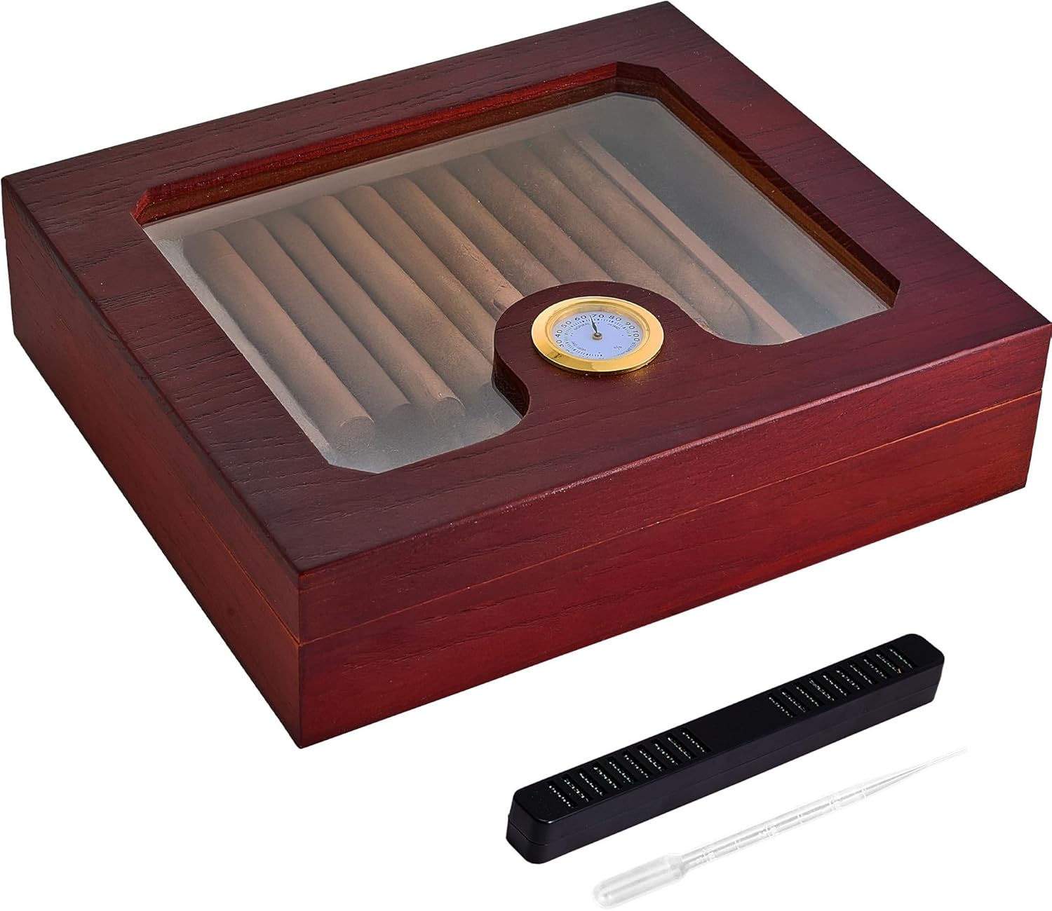 Amazon.com: Somduy Cigar Humidor for 25-30 Cigars with Humidifier and ...