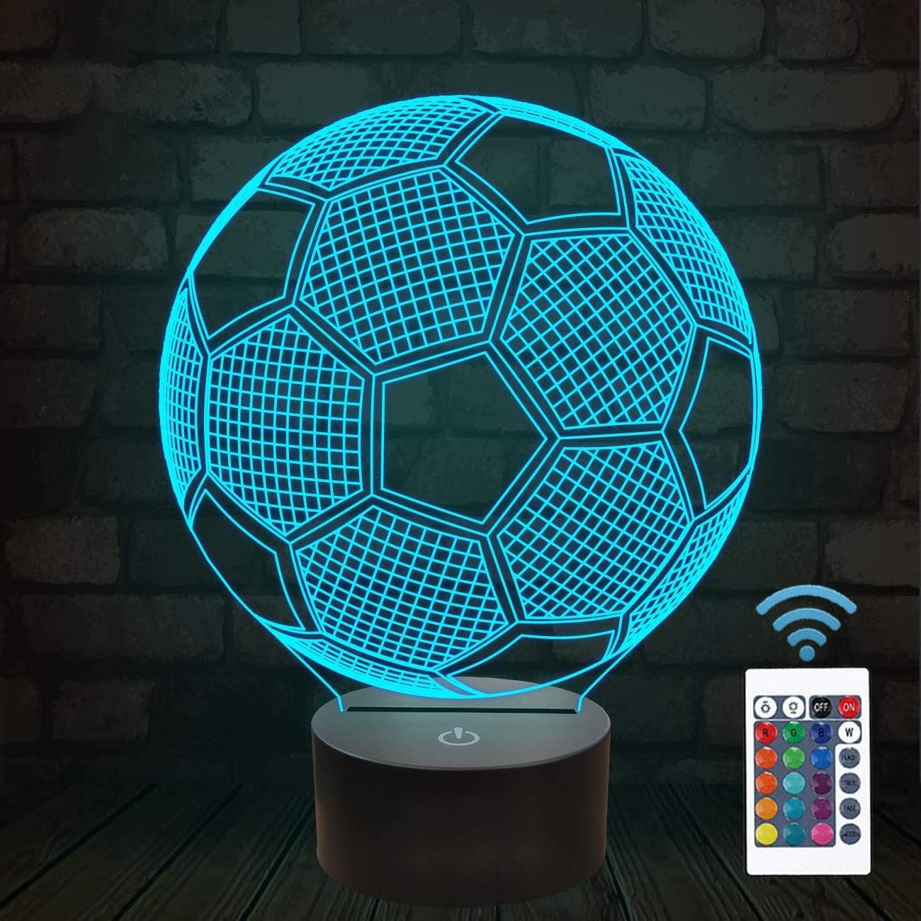 3D Football Night Light Visual Lamp Optical Illusion LED Night Lights ...