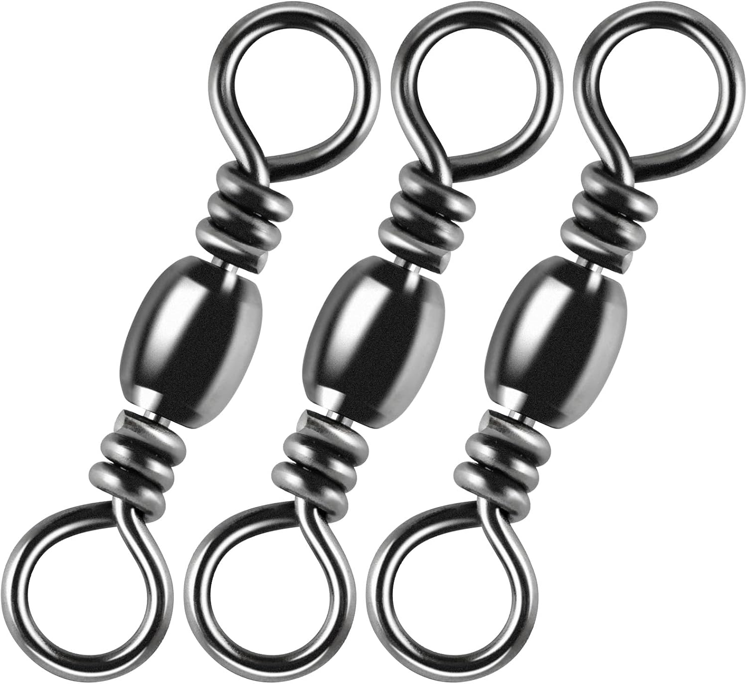 100-Pack Fishing Barrel Swivels, High Strength Stainless Solid Ring ...