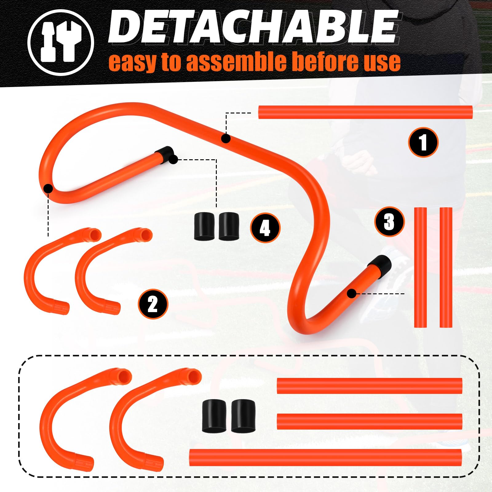 Snapklik.com : 10 Pcs 6 Speed Agility Training Hurdles Detachable ...