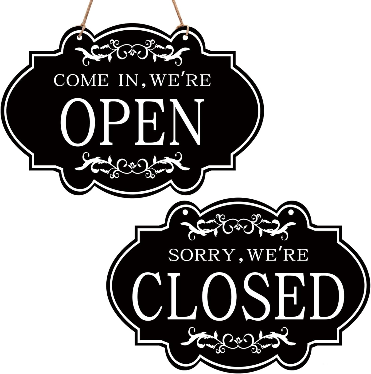 Business Hours Sign Red High Contrast Opening Closing Times Shop Door ...