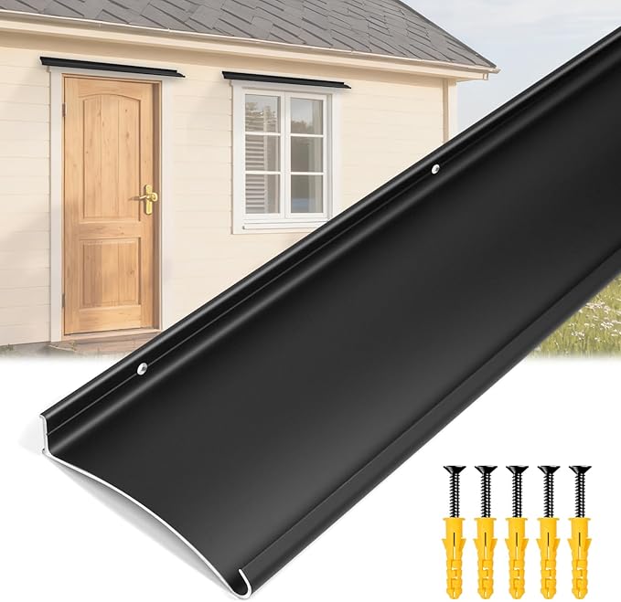 Raytano 4.3" Extra Wide Heavy-Duty Aluminum Door Rain Drip Guard,40" L ...