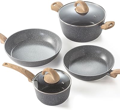Amazon.com: Vremi 8 Piece Ceramic Nonstick Cookware Set - Induction ...