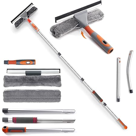 Amazon.com: Telescopic U Shaped Window Cleaner Kit,Unine Foldable ...