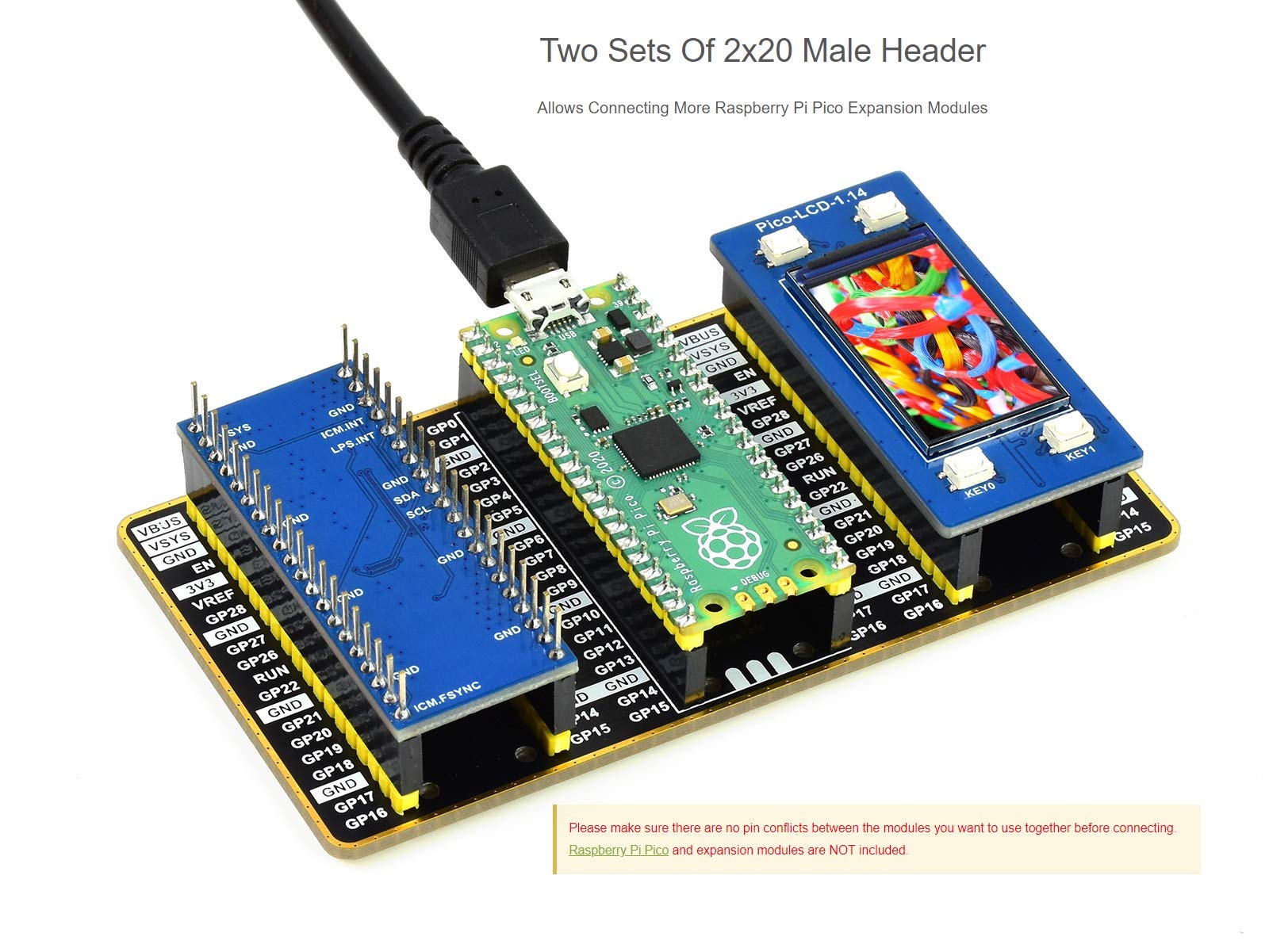 Buy Dual GPIO Expander for Raspberry Pi Pico Microcontroller Board Two Sets of Standard ...
