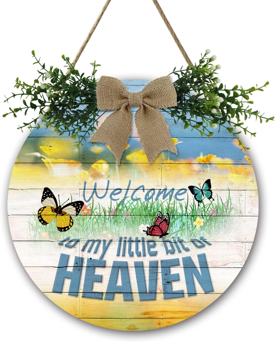 Amazon.com: JINGBOW Garden Wood Sign,Welcome To My Little Bit Of Heaven ...