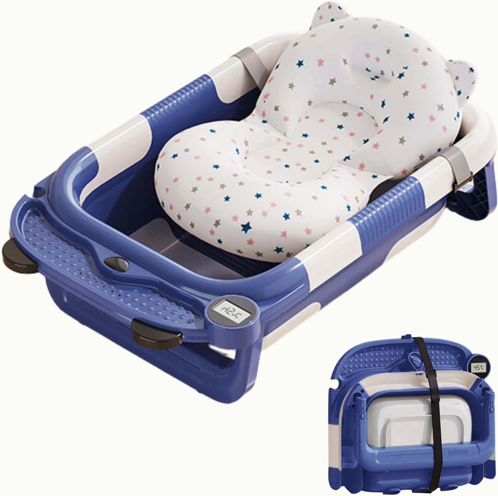 Amazon.com: Collapsible Baby Bathtub for Newborn,Foldable Baby Tub with ...