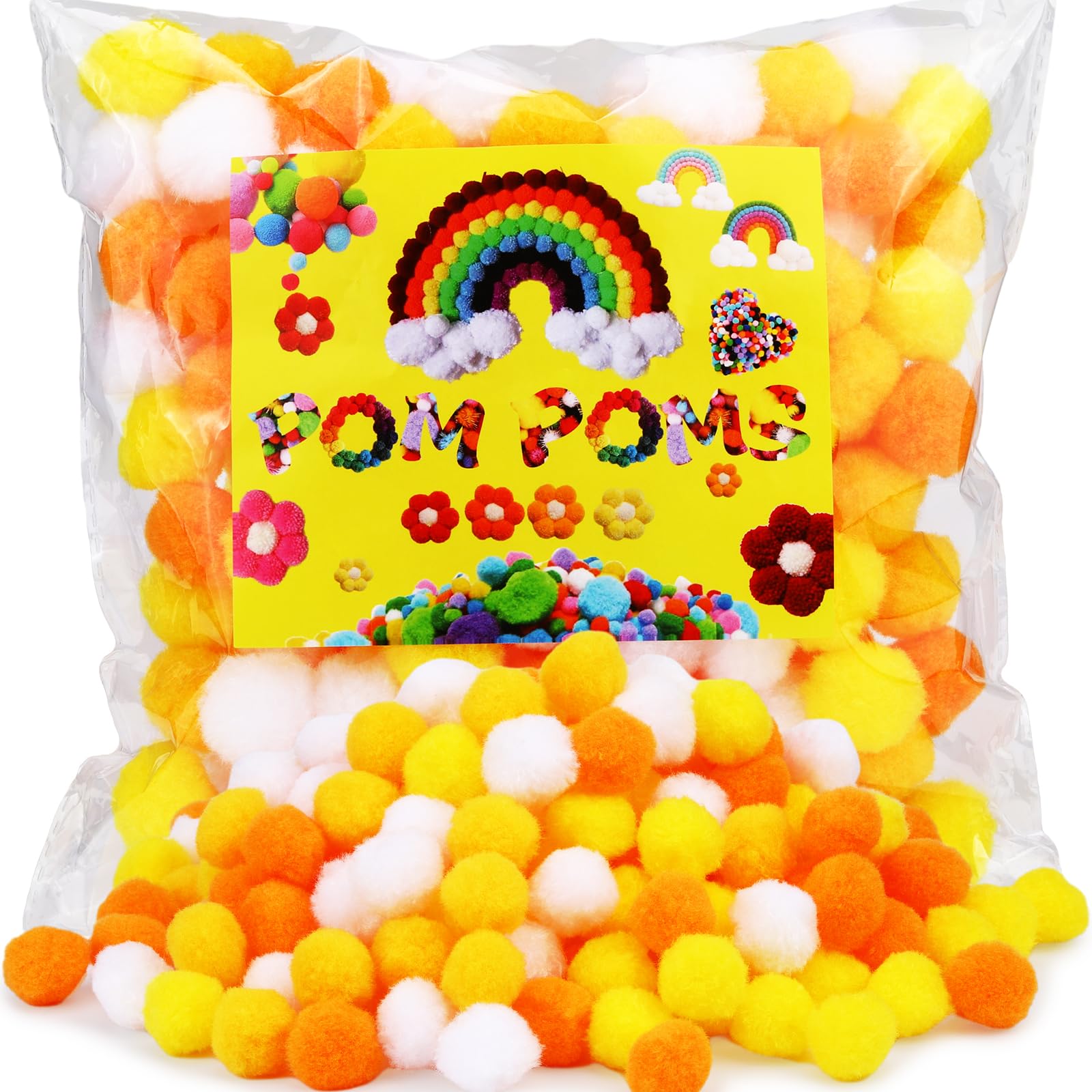 Amazon.com: WONVOC Pom Poms 150 pcs, Pom Poms 2.5 cm, 4 Colors Crafts ...