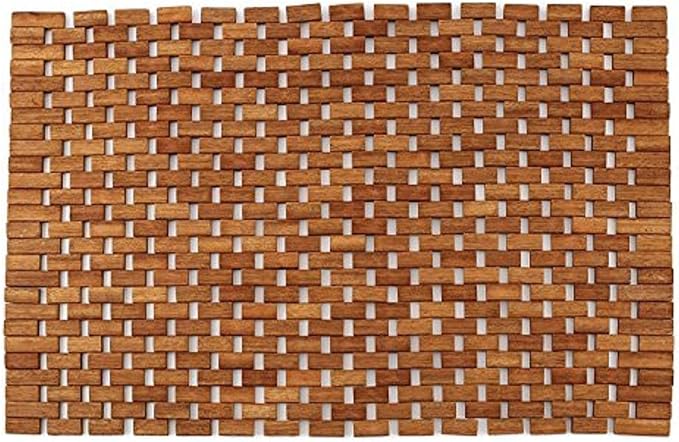 Amazon.com: Teak Bath Floor Shower Mat - Solid OR Foldable - Indoor ...