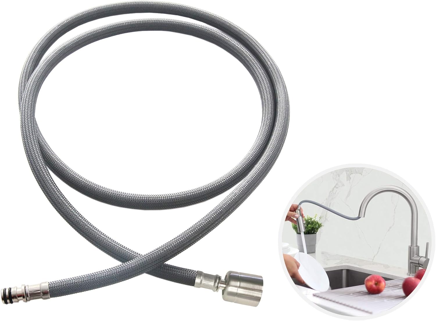 Stylish Pull Down Replacement Spray Grey Hose for Kitchen Faucet, H-22 ...