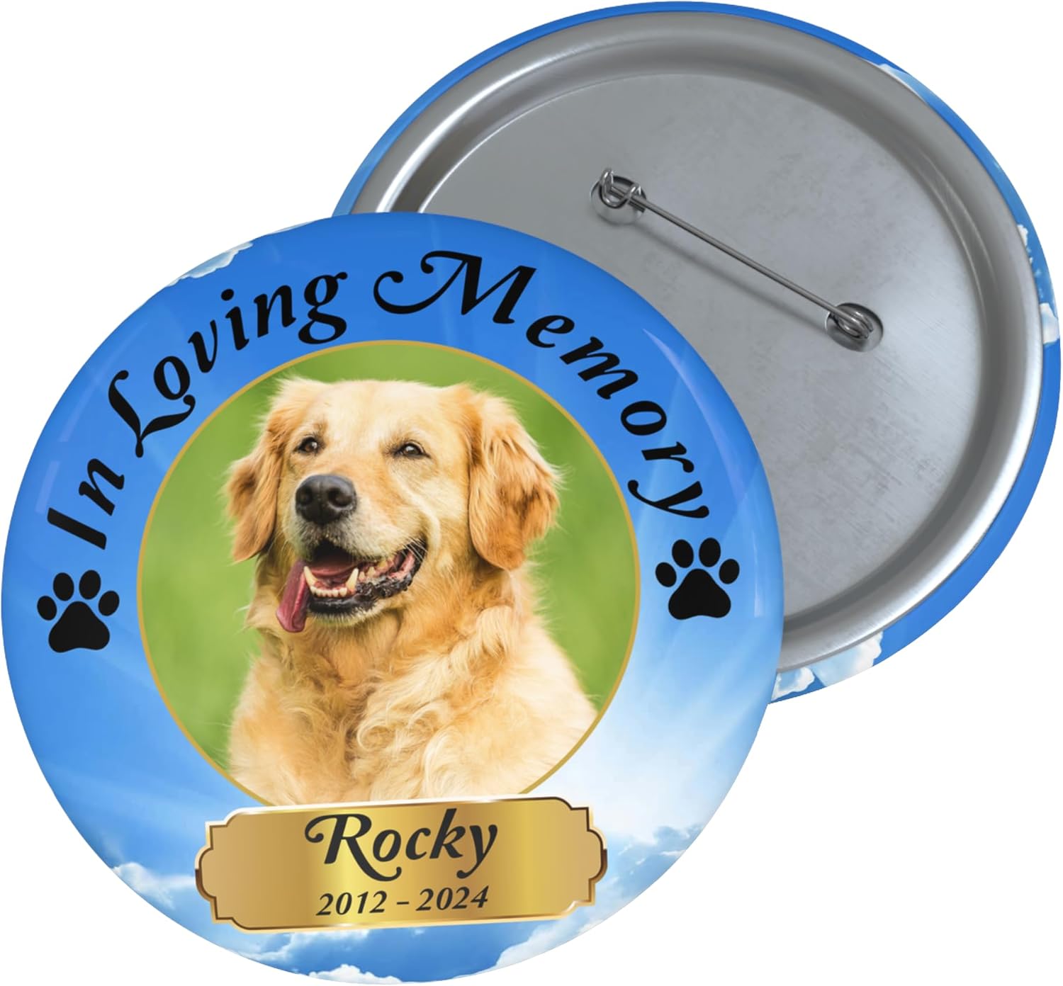 Amazon.com: Generic In Loving Memory Pet of Pin back Buttons, Custom ...