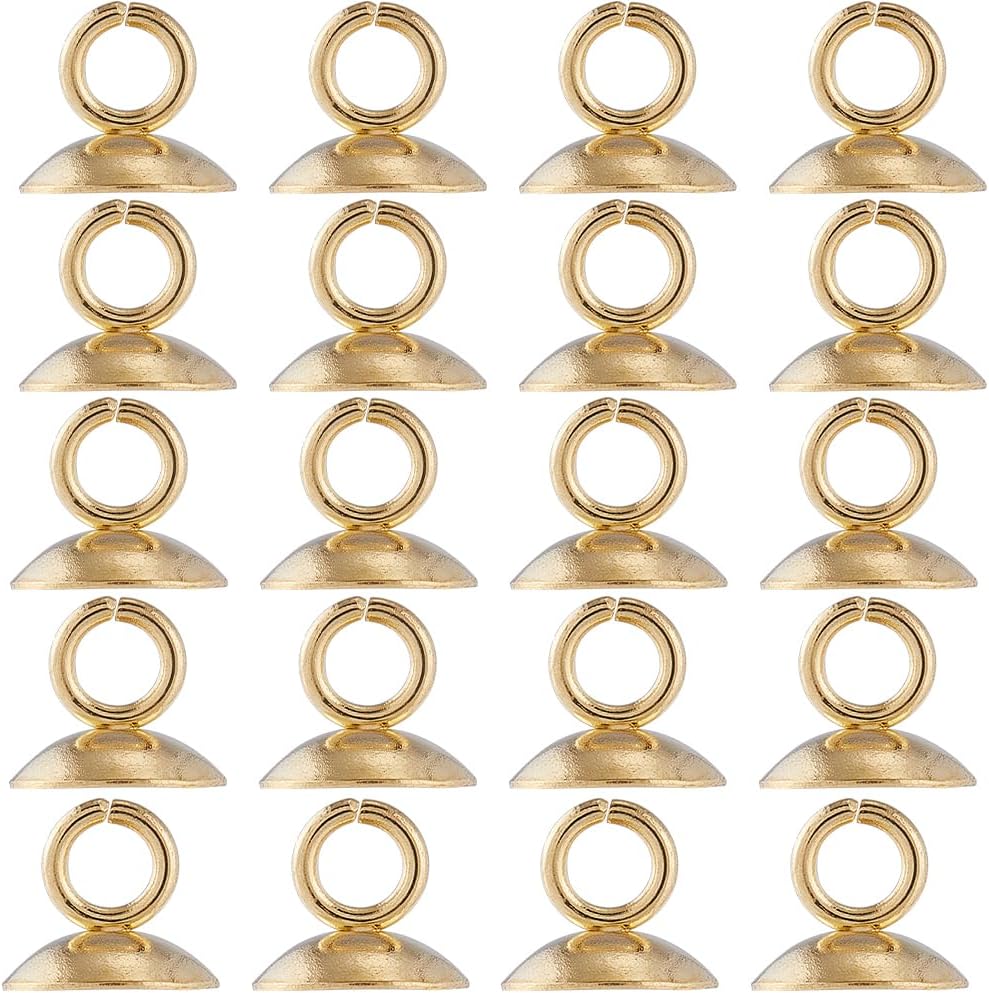 Amazon.com: SUNNYCLUE 1 Box 100Pcs Bead Bail Cap Bead Caps with Loop ...